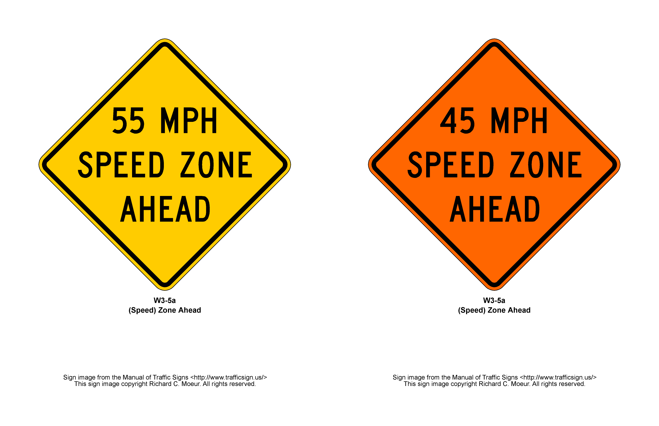 Manual of Traffic Signs - W3 Series Signs