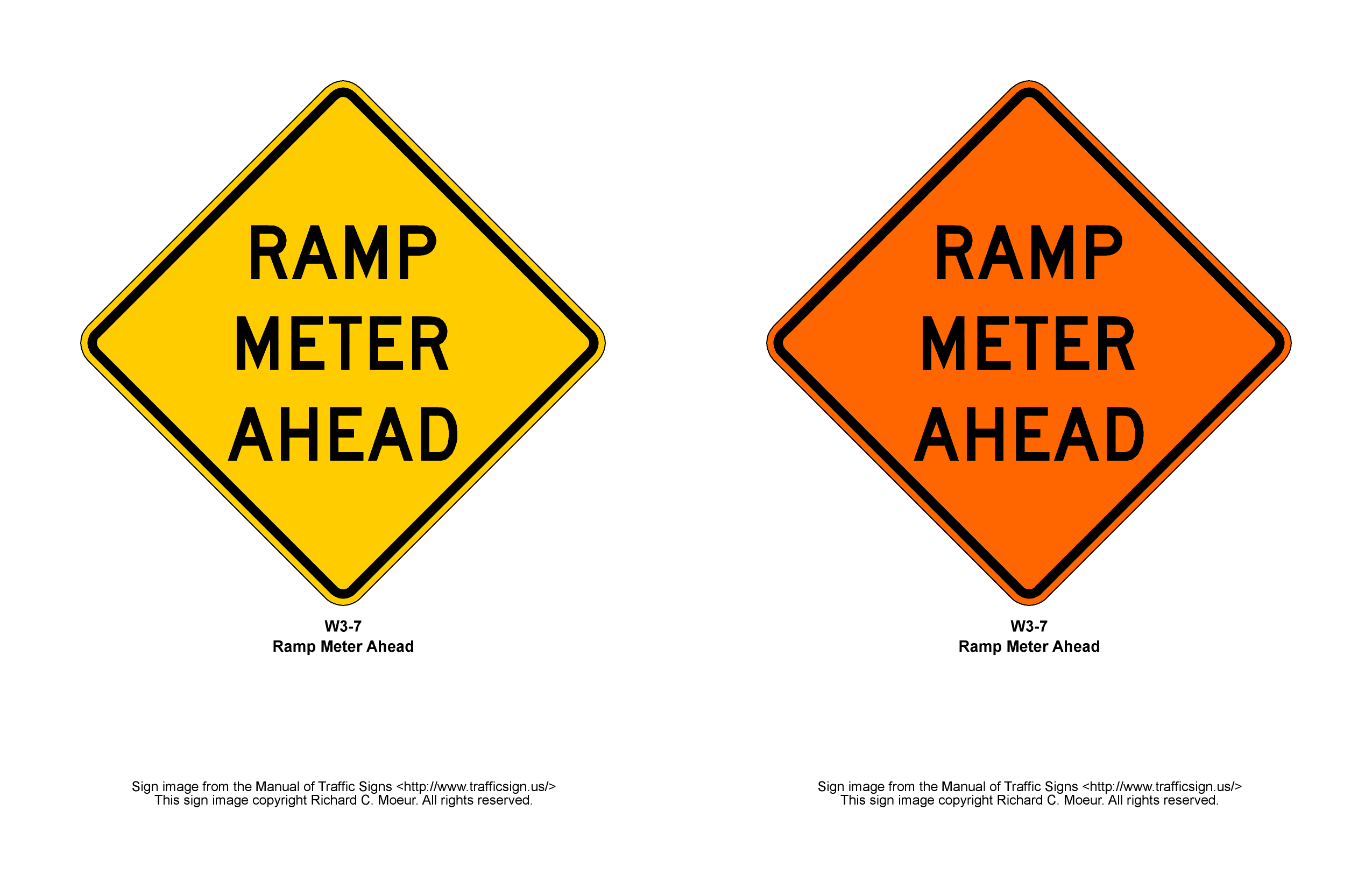 Manual of Traffic Signs - W3 Series Signs