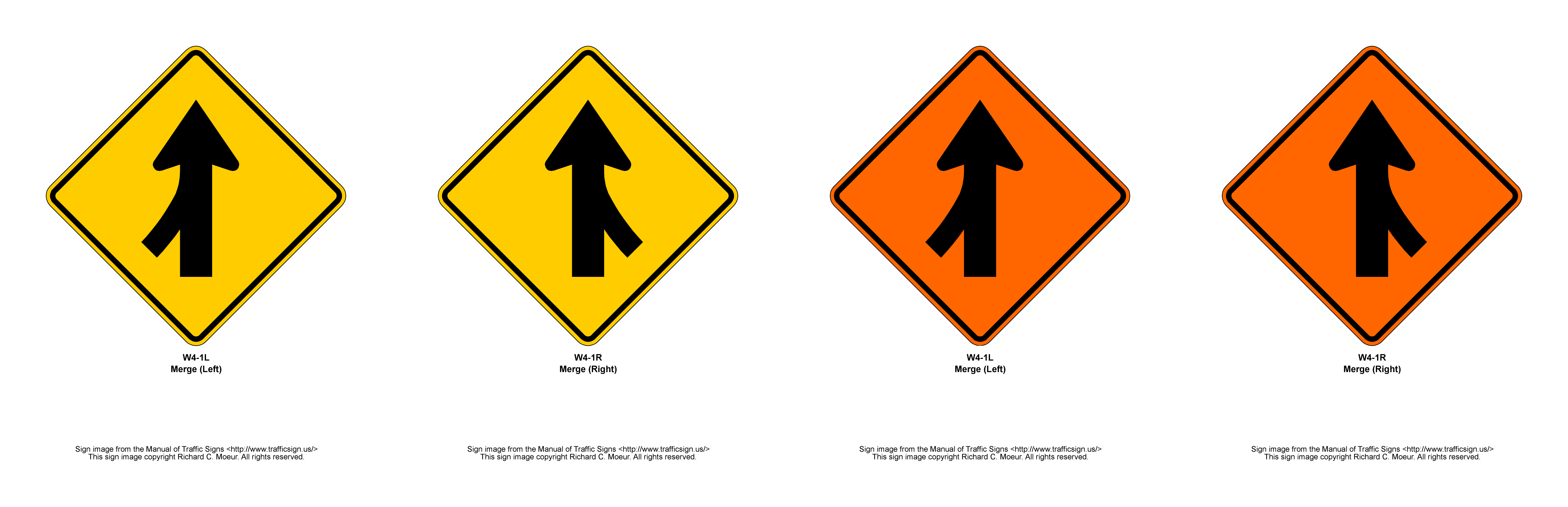 Manual of Traffic Signs - W4 Series Signs