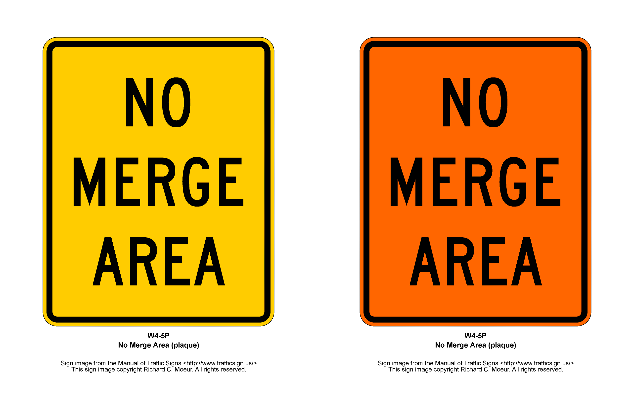 Manual of Traffic Signs - W4 Series Signs