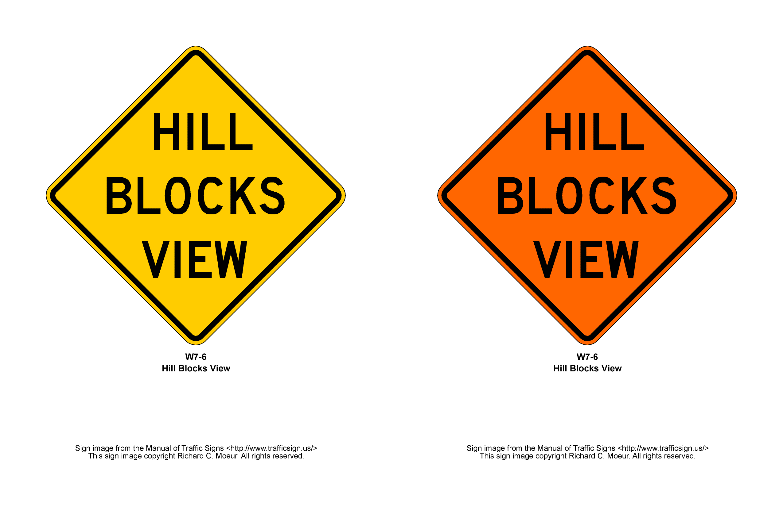 Manual of Traffic Signs - W7 Series Signs