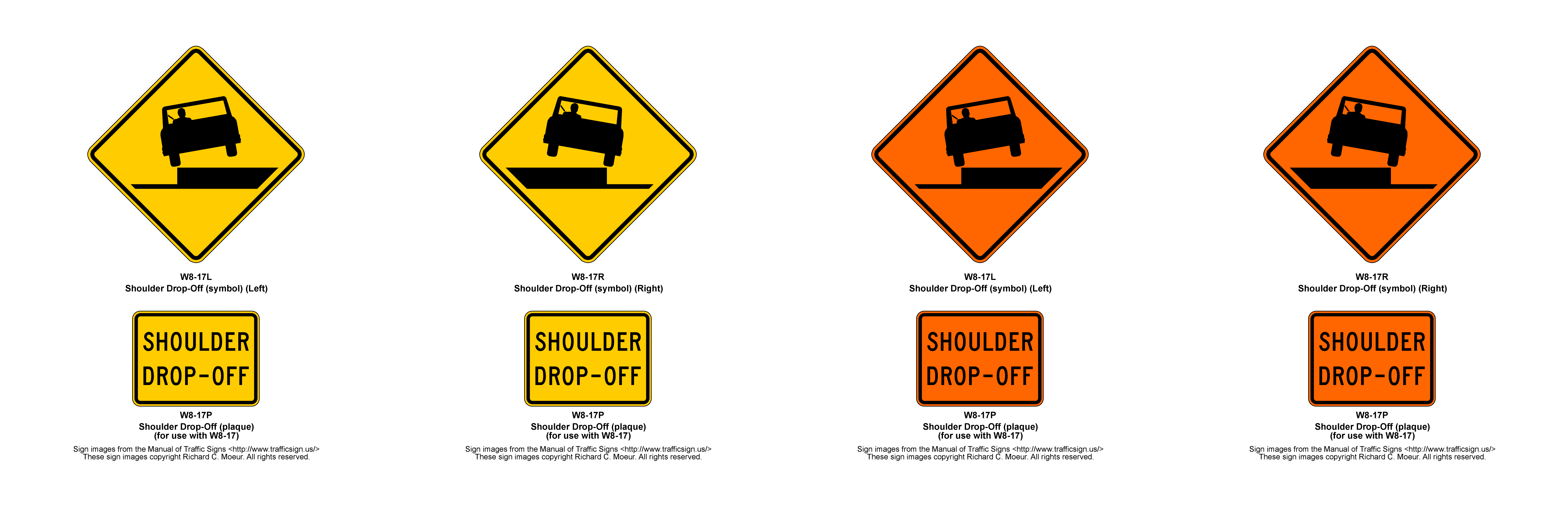 Manual of Traffic Signs - W8 Series Signs