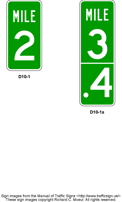 Manual of Traffic Signs - D10 Series Signs