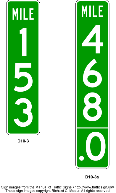Manual of Traffic Signs - D10 Series Signs