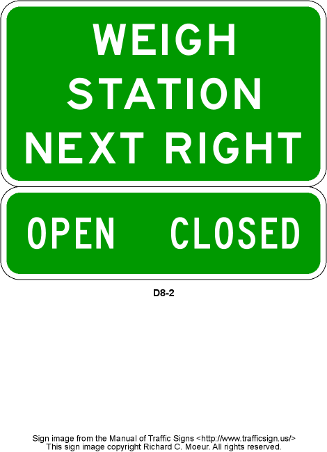 Manual of Traffic Signs - D8 Series Signs